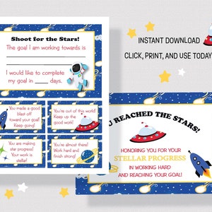 PRINTABLE REWARD CHART for Kids, Space Reward Chart Bundle, Outer Space ...