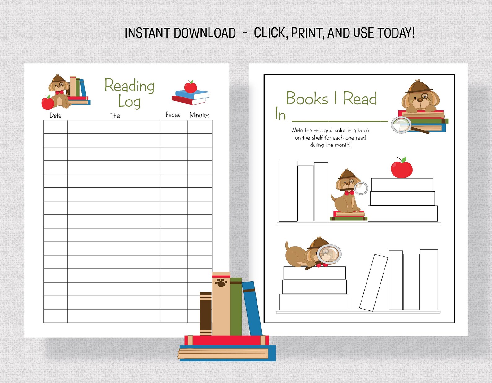 KIDS READING LOG Printables, Dog Detective Reading Log Activity ...