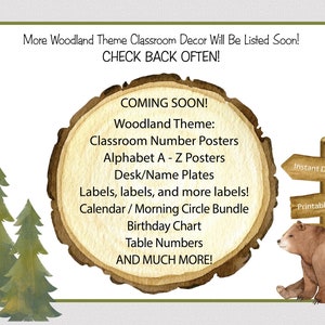 WOODLAND NUMBER POSTERS, Printable Woodland Theme, Numbers 1-20 ...
