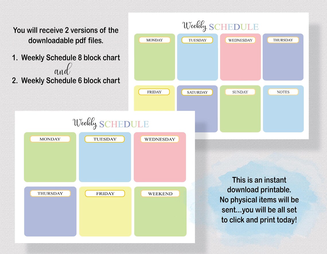 Kids Weekly Planner Printable, Editable Kids Weekly Schedule, Editable ...