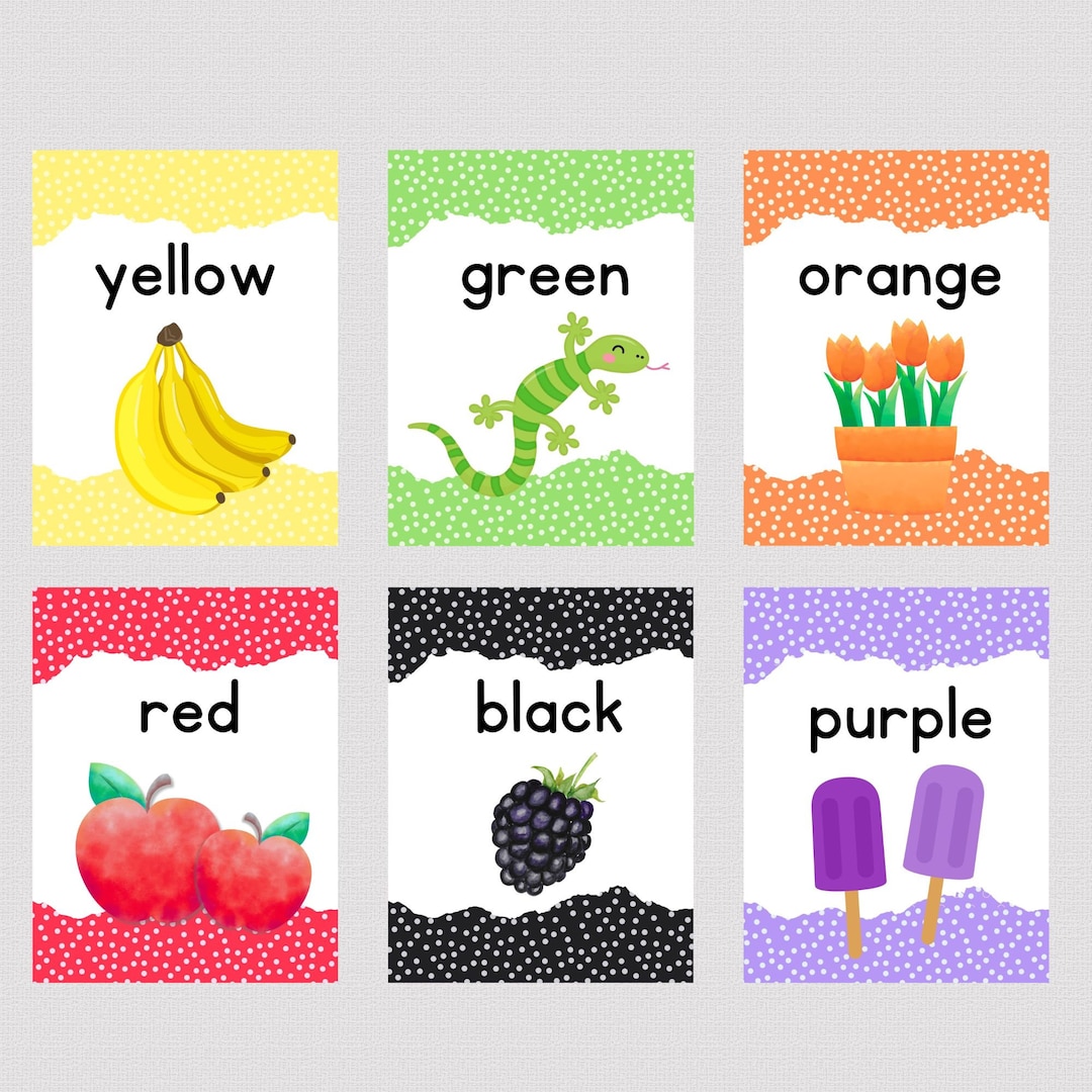 COLOR POSTERS for CLASSROOM Bright Polka Dot, Printable Color Wall ...