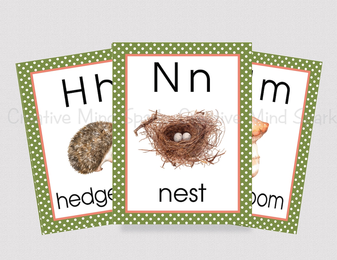 WOODLAND ALPHABET POSTERS Printable Woodland Theme Alphabet - Etsy