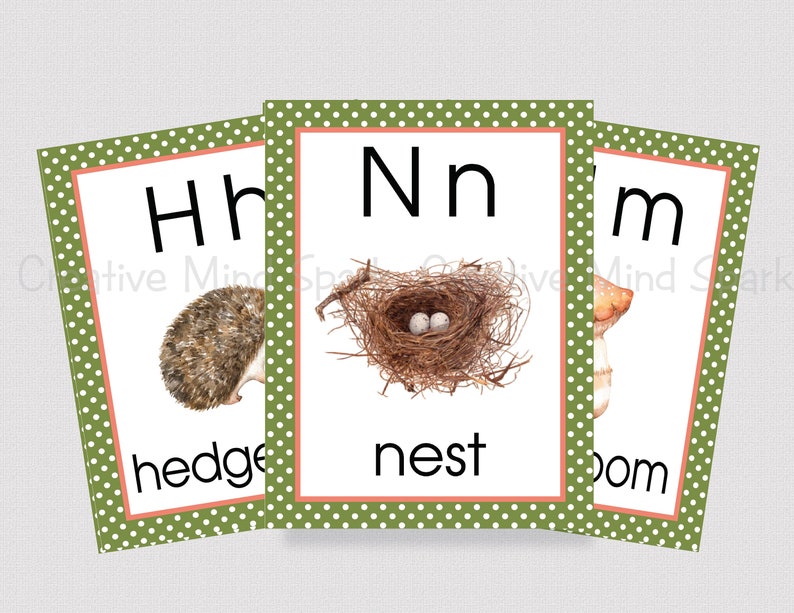 WOODLAND ALPHABET POSTERS Printable Woodland Theme Alphabet - Etsy