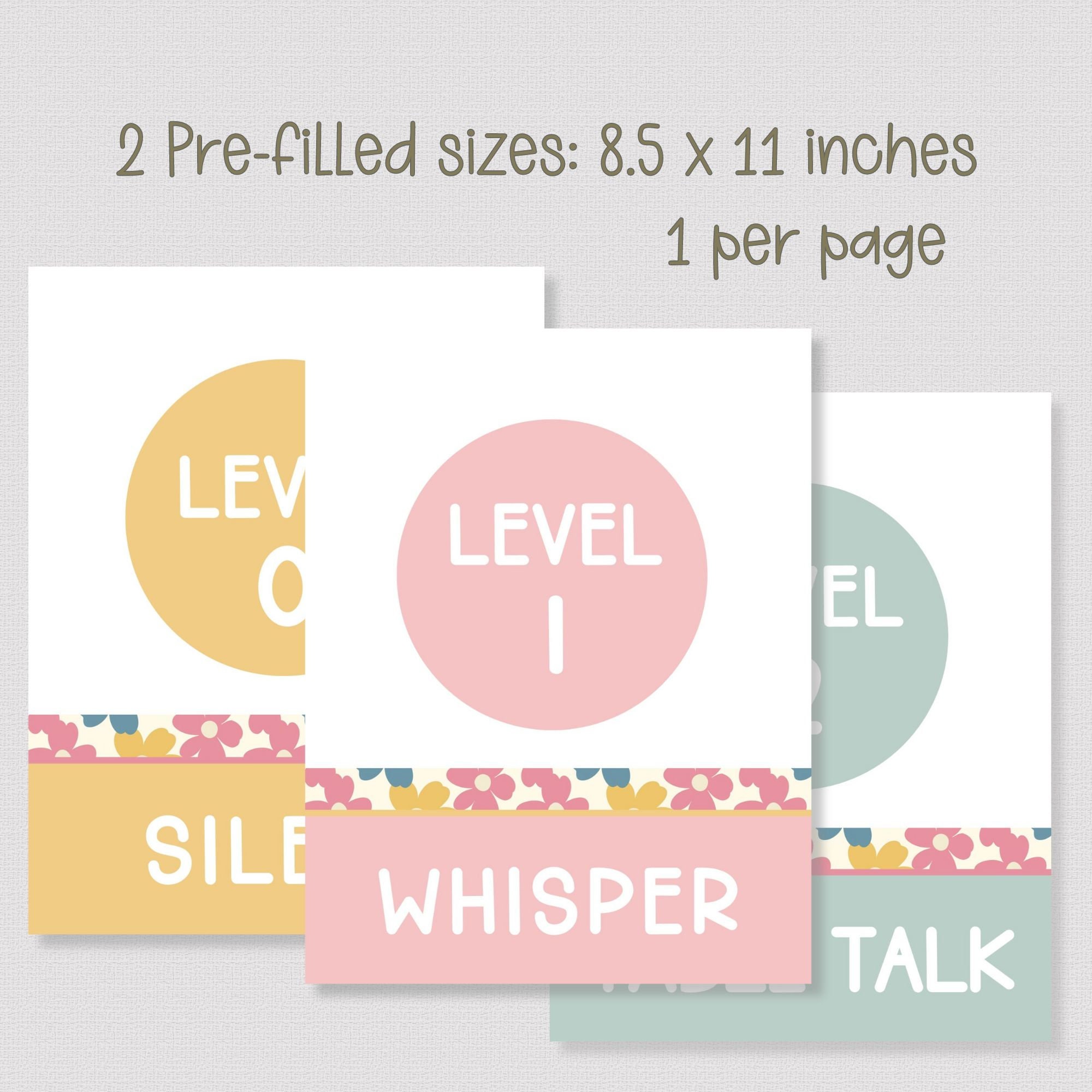 CLASSROOM VOICE LEVEL Chart, Boho Garden Theme Classroom Decor, Voice ...