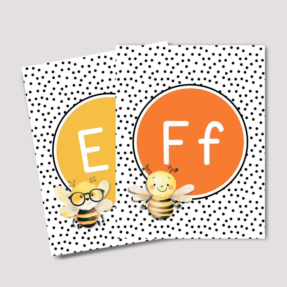 BEE THEME ALPHABET Posters, Printable Honey Bee Alphabet, 4 Versions ...