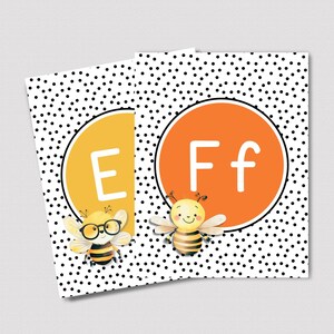 BEE THEME ALPHABET Posters, Printable Honey Bee Alphabet, 4 Versions ...