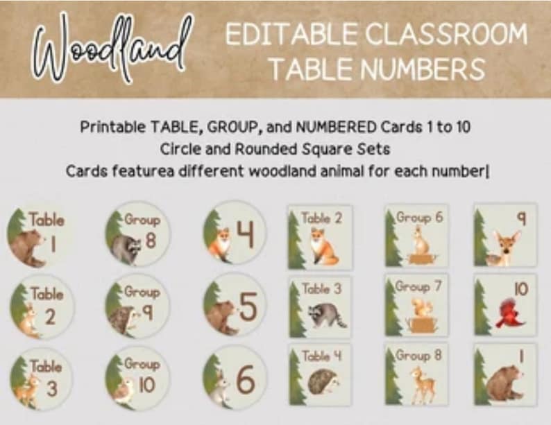 WOODLAND CLASSROOM DECOR Bundle Printable Woodland Decor for - Etsy
