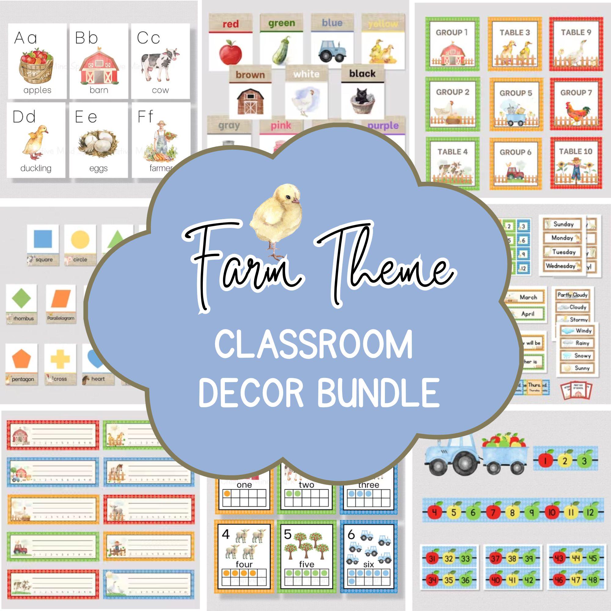 FARM THEME Classroom Decor Bundle, Printable Farm Theme Classroom Decor ...