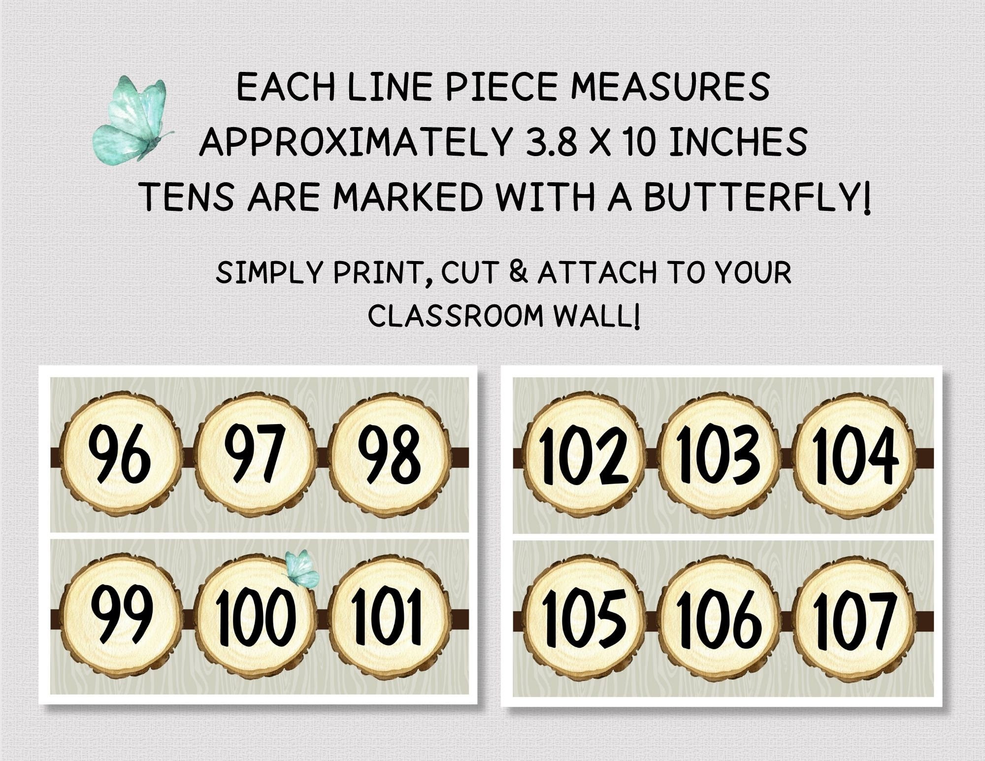 WOODLAND NUMBER LINE for Classroom, Printable Woodland Bear Number Line ...