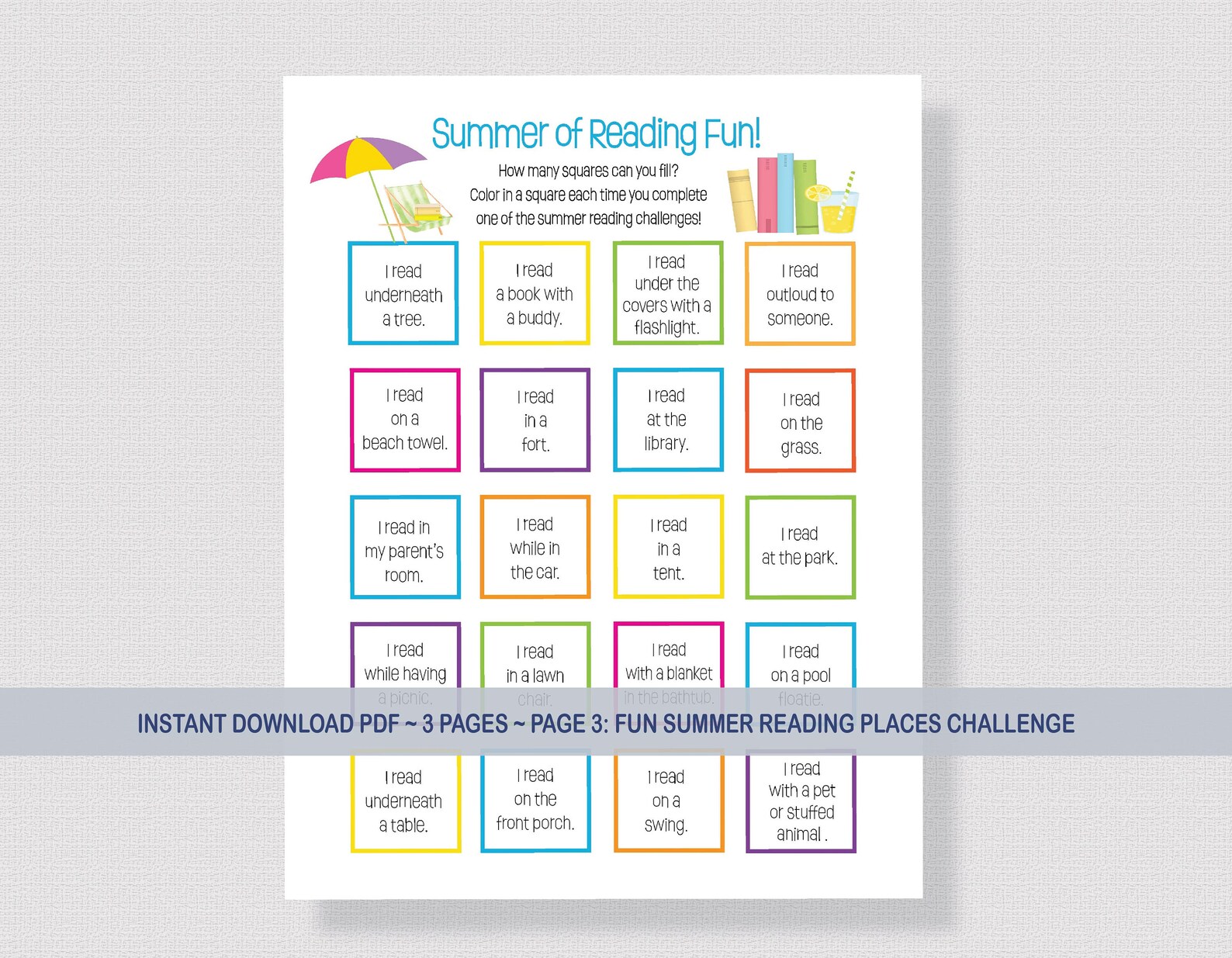 KIDS SUMMER READING Log Printables, Summer Reading Log Activity, Book ...