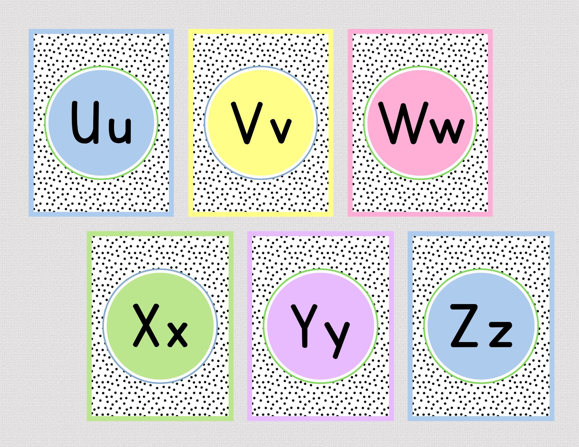 Pastel Colors Printable Alphabet Posters, Cursive and Manuscript ...