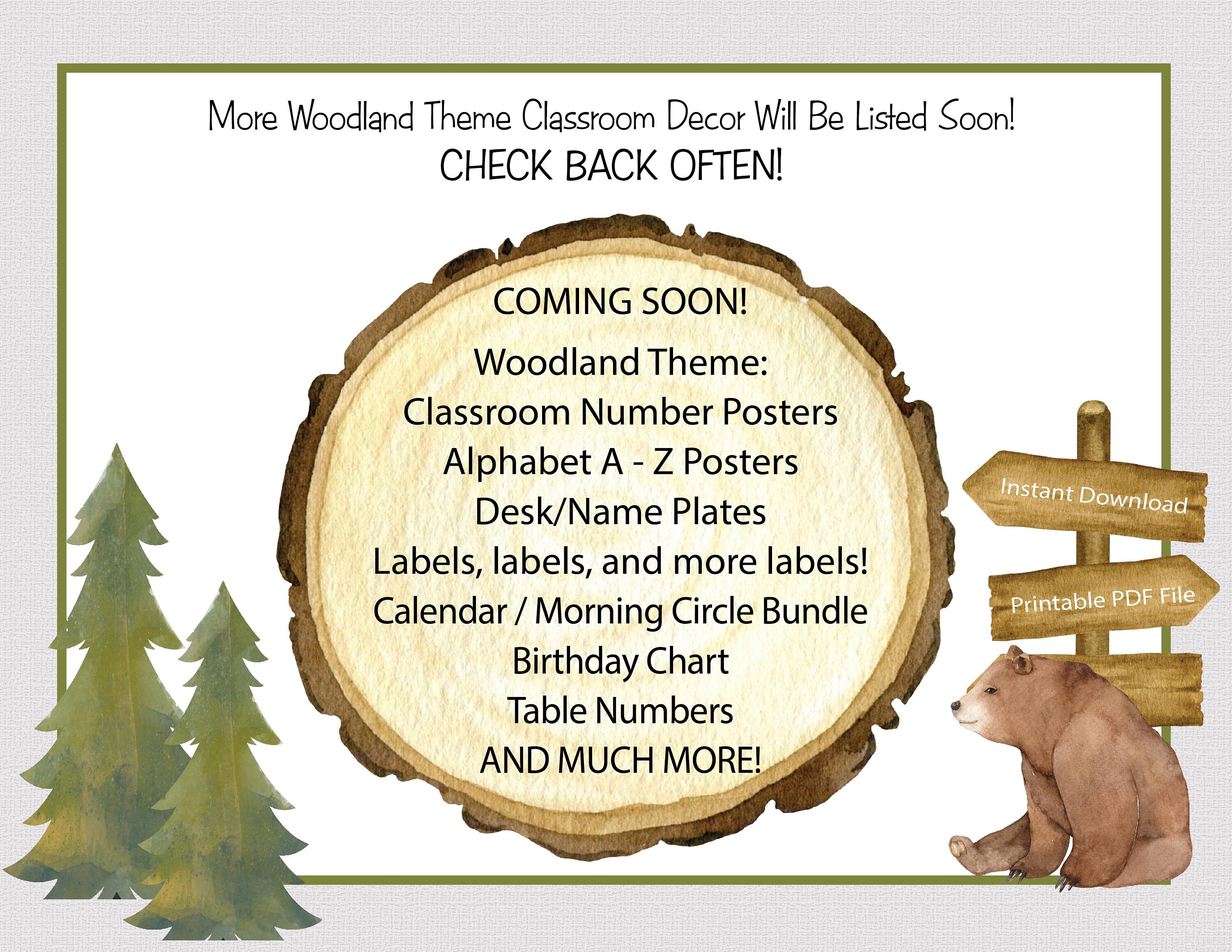 BACK TO SCHOOL Printable Banner, Welcome Back Woodland Theme Classroom ...
