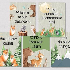 WOODLAND Motivational Posters for Classroom, Printable Woodland Mindset ...