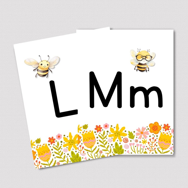 BEE THEME ALPHABET Posters, Printable Honey Bee Alphabet, 4 Versions ...