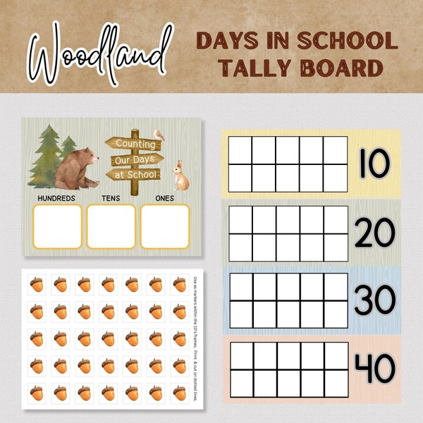 100 Days of School Chart - Etsy