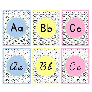 PASTEL COLORS Printable Alphabet Posters, Cursive and Manuscript ...