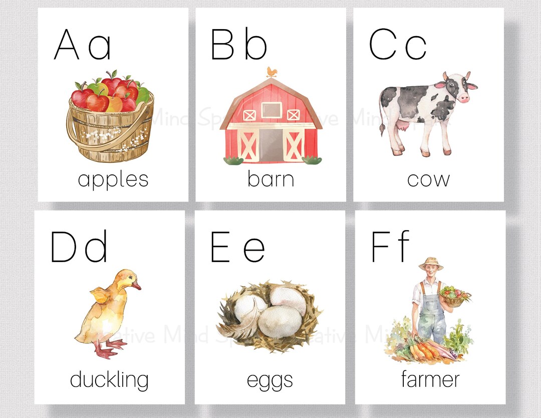 FARM THEME ALPHABET Posters Printable Farm Alphabet Farm - Etsy UK