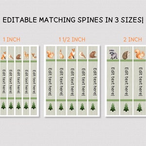 WOODLAND BINDER COVERS, Set of 10, Editable Binder Covers With Woodland ...