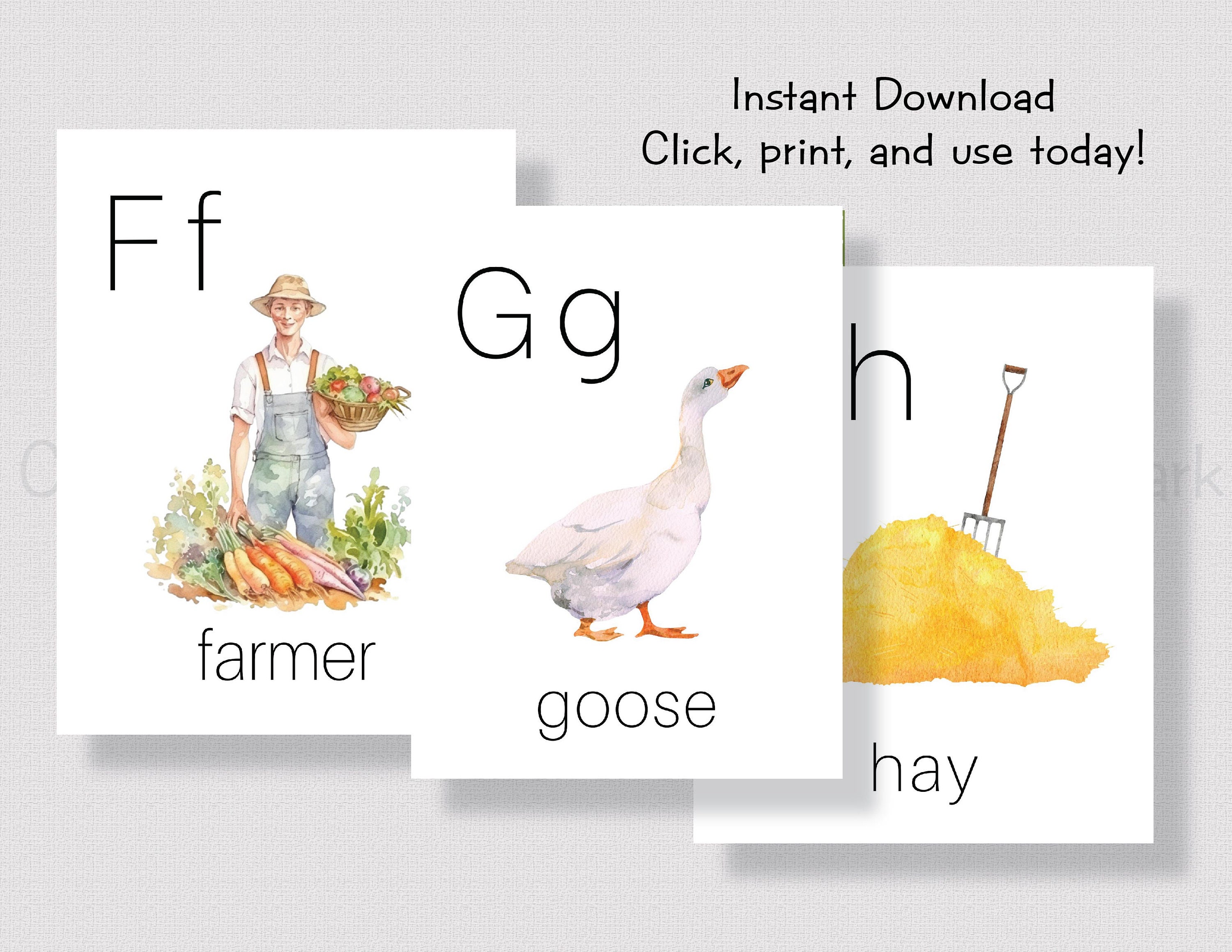 FARM THEME ALPHABET Posters, Printable Farm Alphabet, Farm Alphabet ...