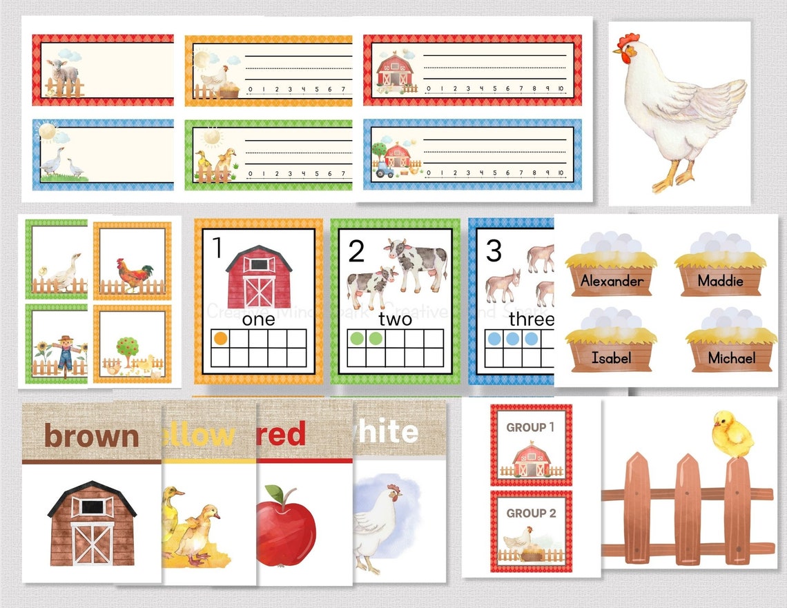 FARM THEME Classroom Decor Bundle, Printable Farm Theme Classroom Decor ...