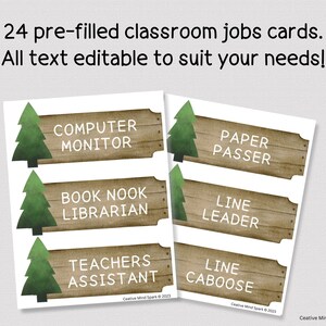 WOODLAND CLASSROOM JOBS Display, Printable Classroom Jobs Chart ...
