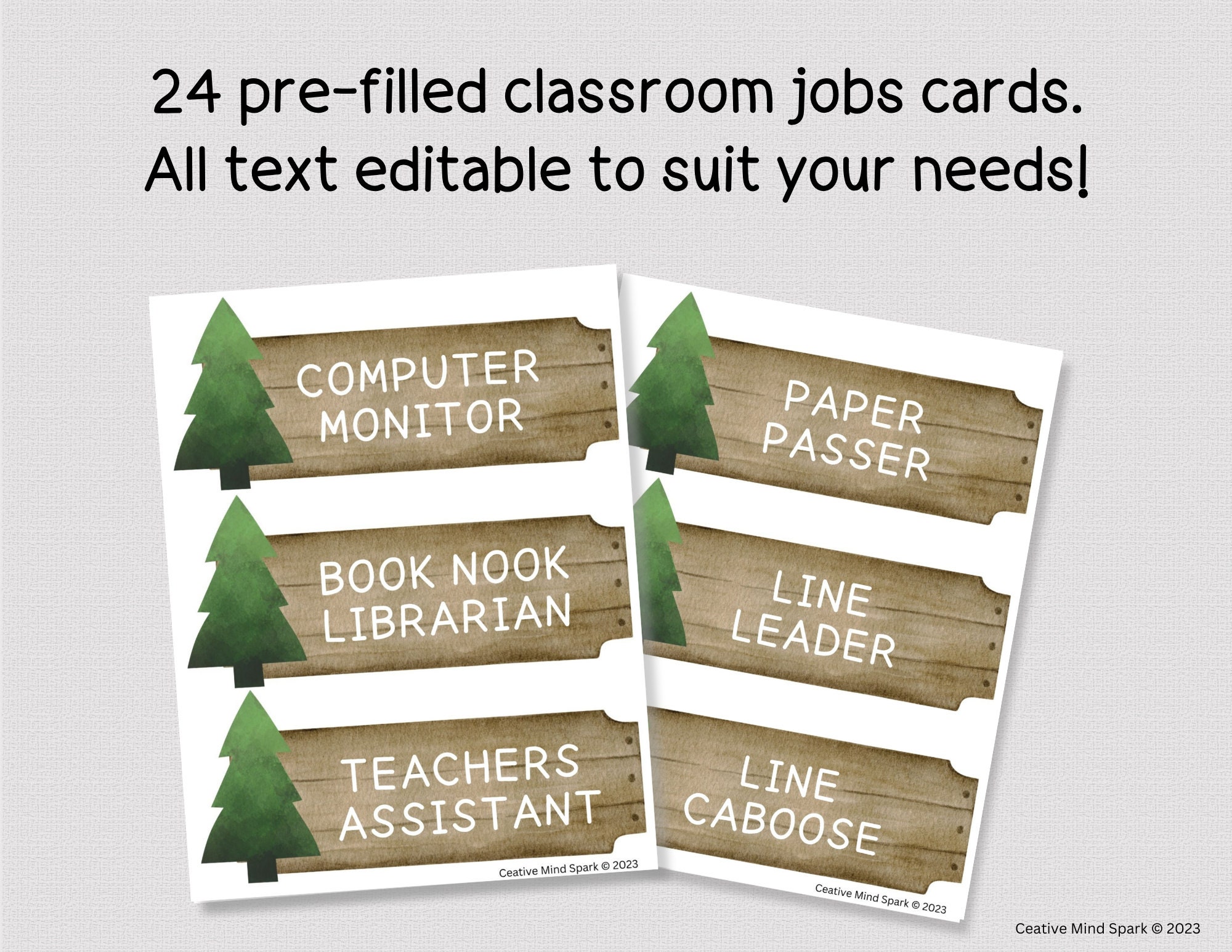 WOODLAND CLASSROOM JOBS Display, Printable Classroom Jobs Chart ...