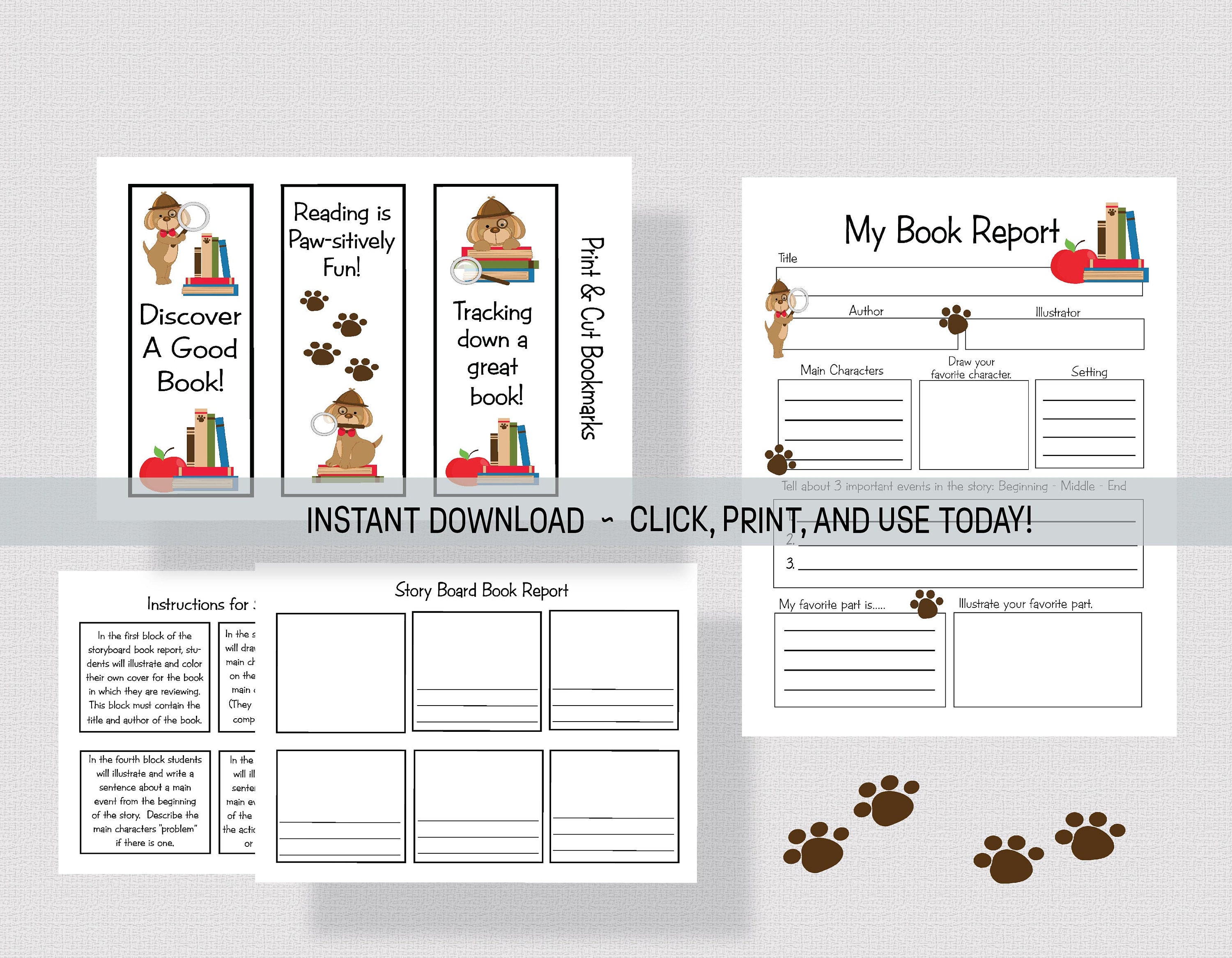 KIDS READING LOG Printables, Dog Detective Reading Log Activity ...
