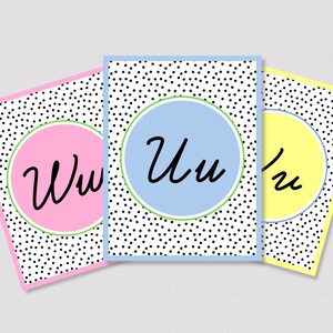 PASTEL COLORS Printable Alphabet Posters, Cursive and Manuscript ...