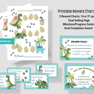 PRINTABLE REWARD CHART Kit, Dinosaur Reward Chart, Dinosaur Goal Chart ...