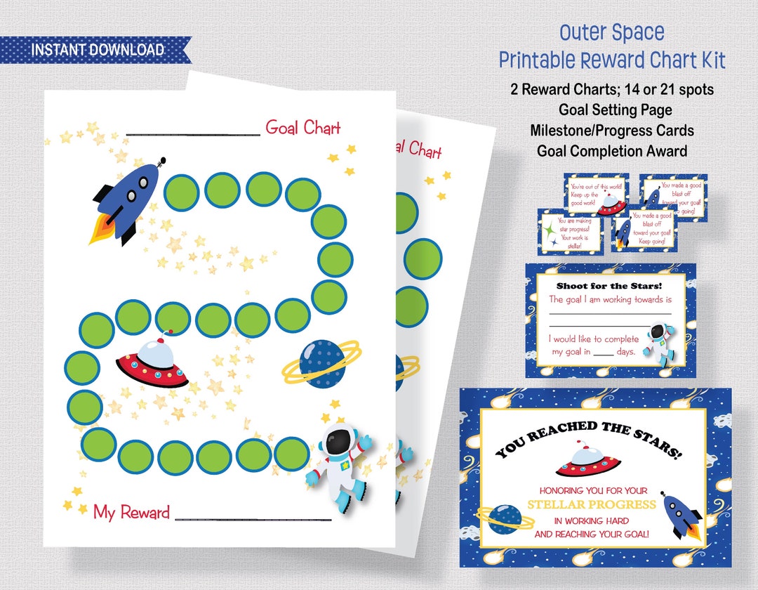 PRINTABLE REWARD CHART for Kids, Space Reward Chart Bundle, Outer Space ...