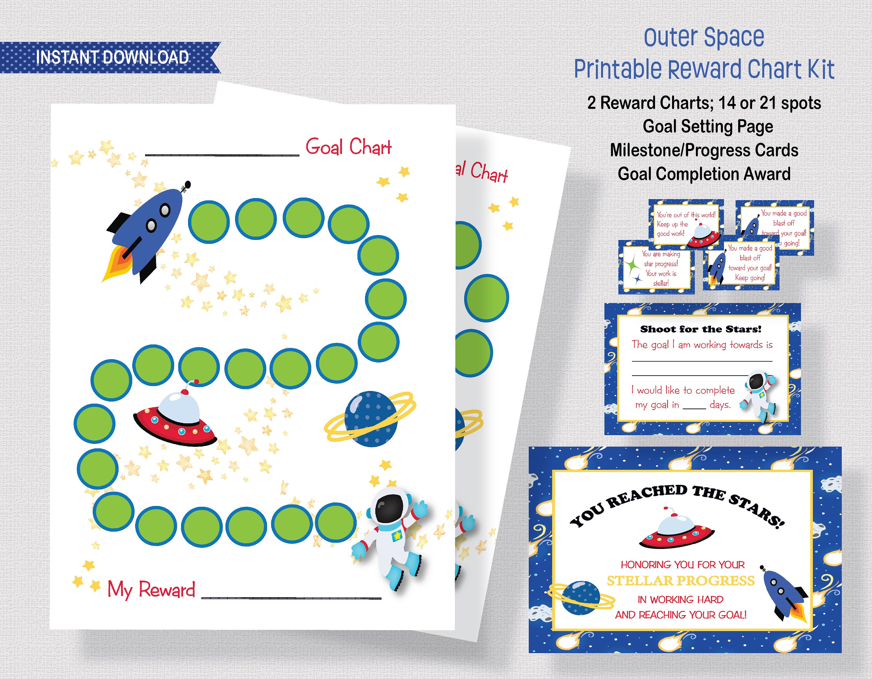 PRINTABLE REWARD CHART for Kids, Space Reward Chart Bundle, Outer Space ...