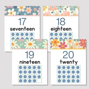 CLASSROOM NUMBER Posters With Tens Frames, Printable Numbers 1-20 ...