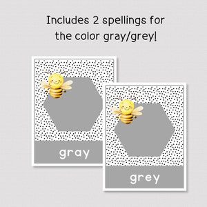 BEE THEME COLOR Posters for Classroom, Printable Honey Bee Theme Color ...