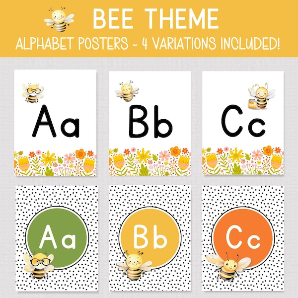 Honey Bee Alphabet - Etsy