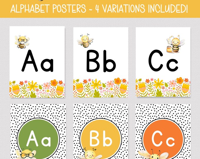 Bee Classroom Decor | Alphabet Posters | Number Posters | Word Wall ...