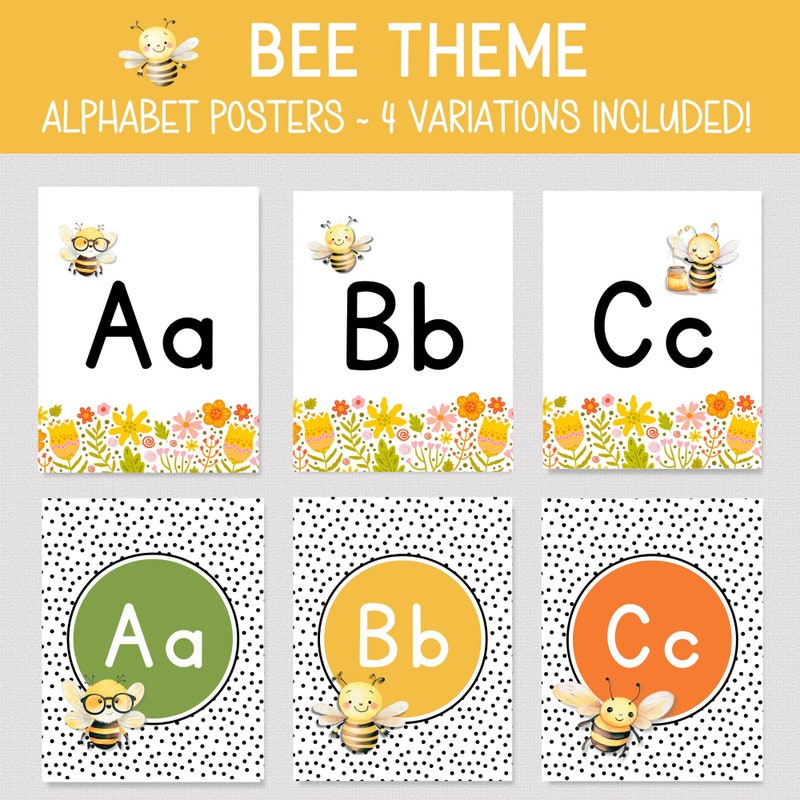 Honey Bee Alphabet - Etsy