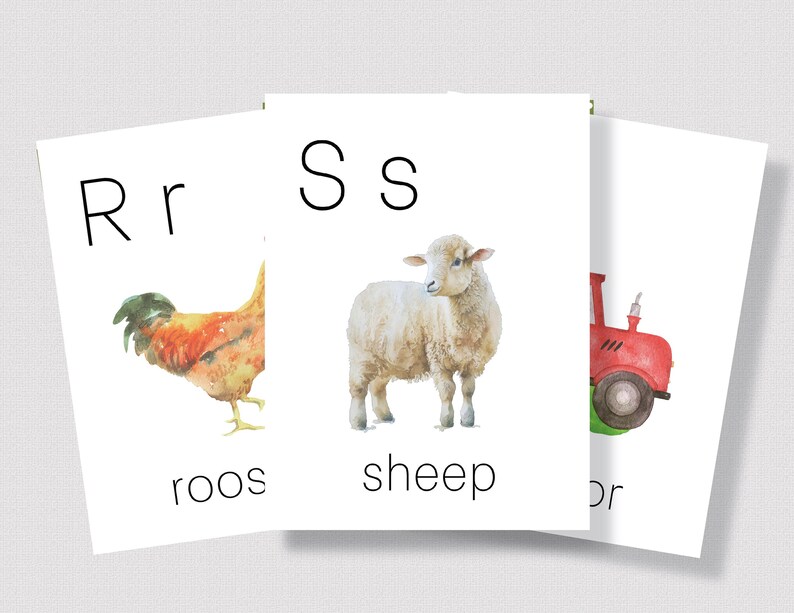FARM THEME ALPHABET Posters, Printable Farm Alphabet, Farm Alphabet ...
