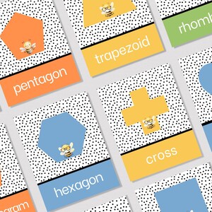MATH SHAPES POSTERS for Classroom, Bee Theme 2d and 3d Shapes Posters ...