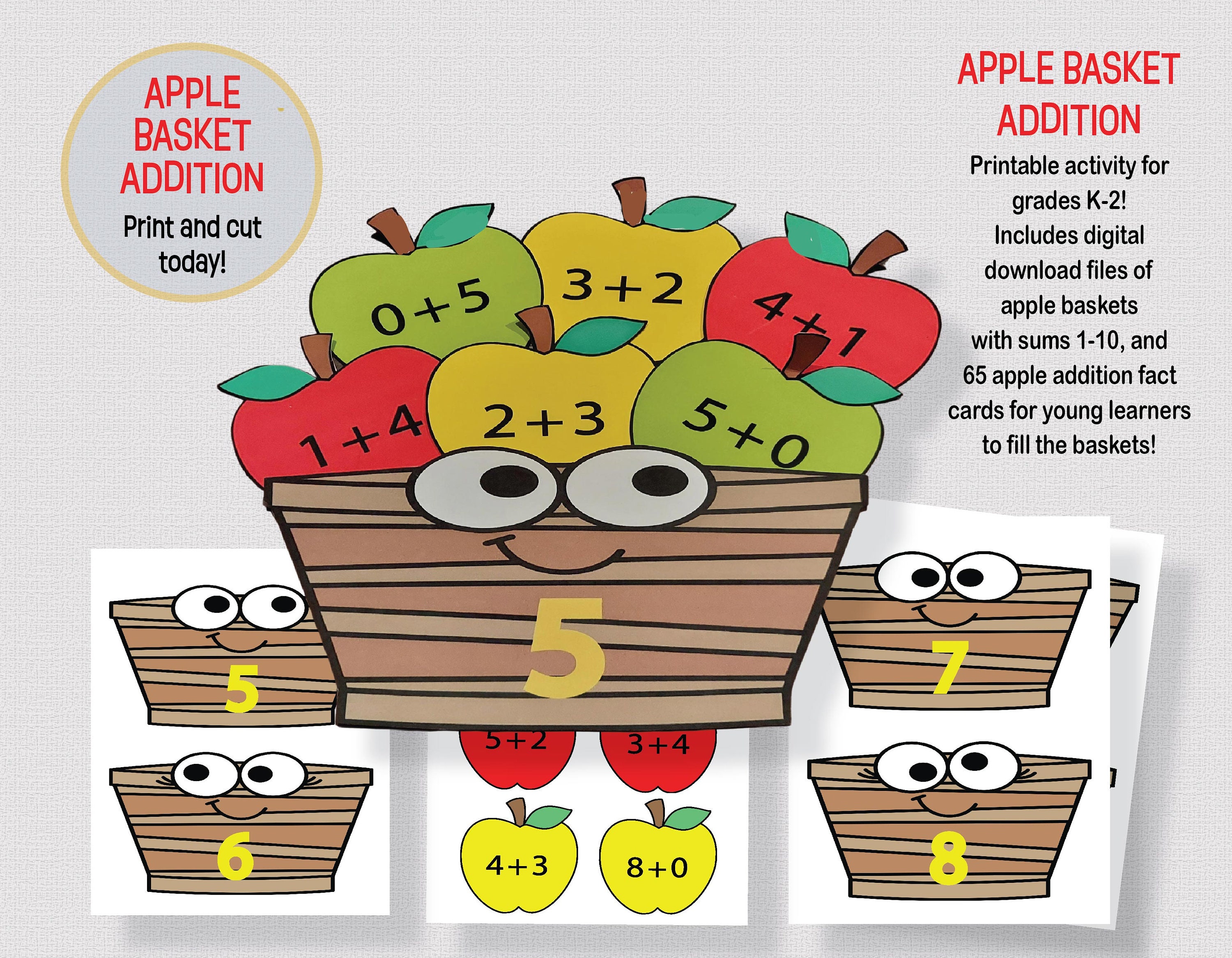 ADDITION PRACTICE ACTIVITY, Printable Math Addition Practice for K, 1st ...