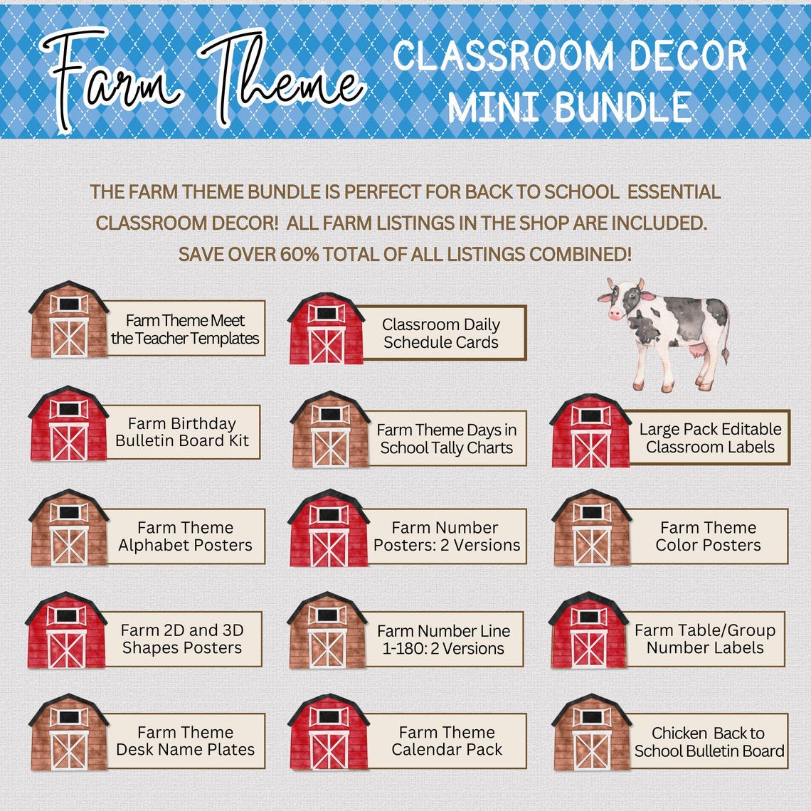 FARM THEME Classroom Decor Bundle, Printable Farm Theme Classroom Decor ...