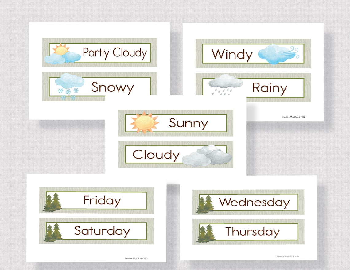 WOODLAND CLASSROOM CALENDAR Printable Woodland Theme Calendar - Etsy
