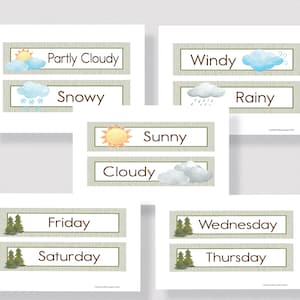 WOODLAND CLASSROOM CALENDAR, Printable Woodland Theme Calendar Bulletin ...