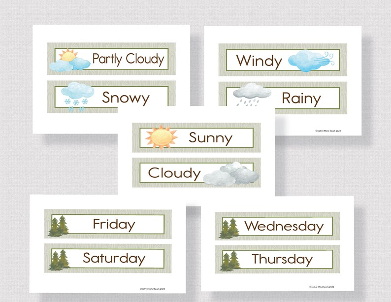 WOODLAND CLASSROOM CALENDAR, Printable Woodland Theme Calendar Bulletin ...
