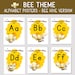 BEE THEME ALPHABET Posters, Printable Honey Bee Alphabet, 4 Versions ...