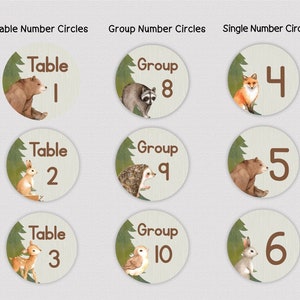 WOODLAND TABLE NUMBERS, Printable Classroom Table Numbers, Editable ...