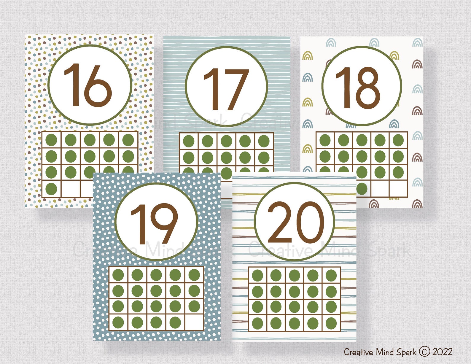 BOHO NUMBER POSTERS for Classroom, Printable Boho 1-20 Classroom Number ...