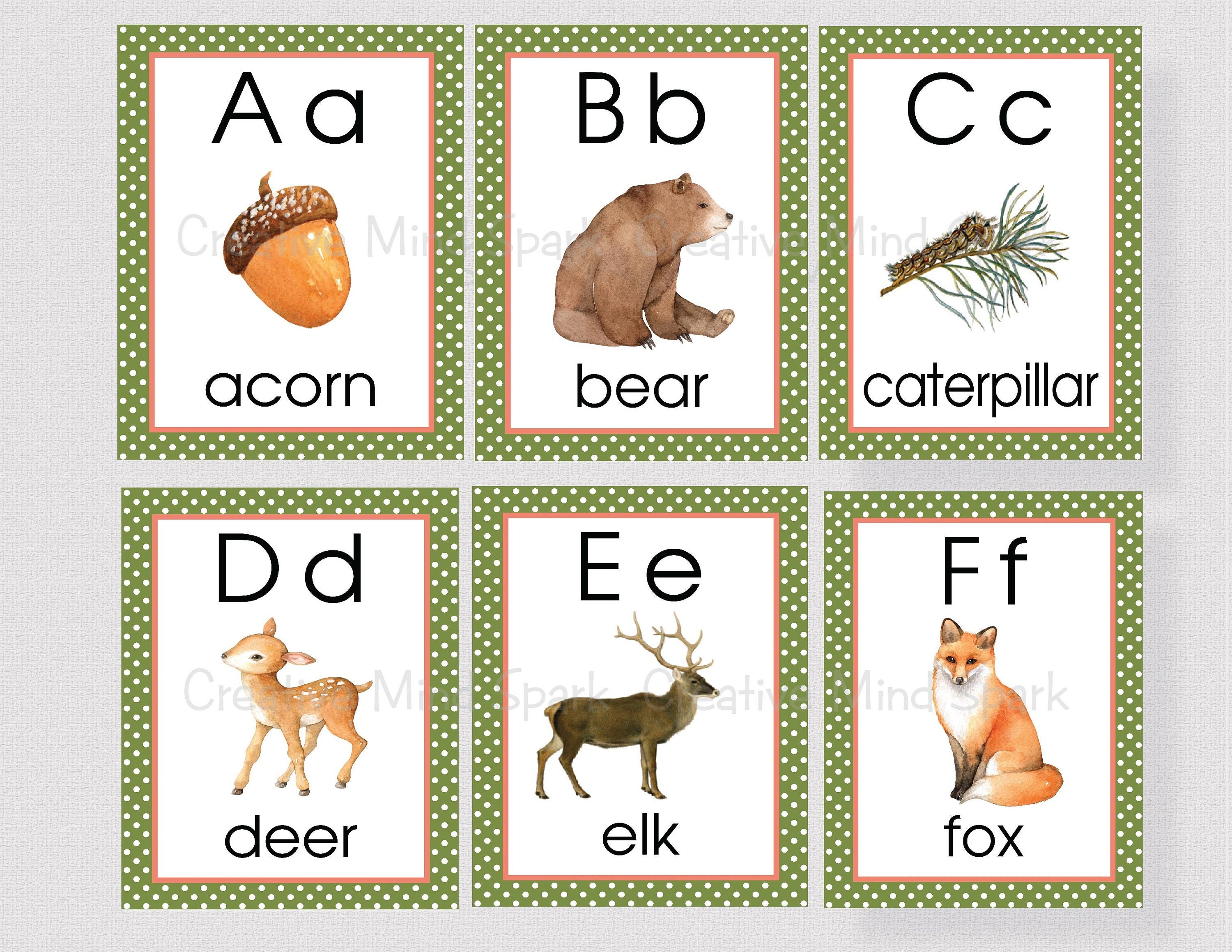 WOODLAND ALPHABET POSTERS Printable Woodland Theme Alphabet - Etsy UK