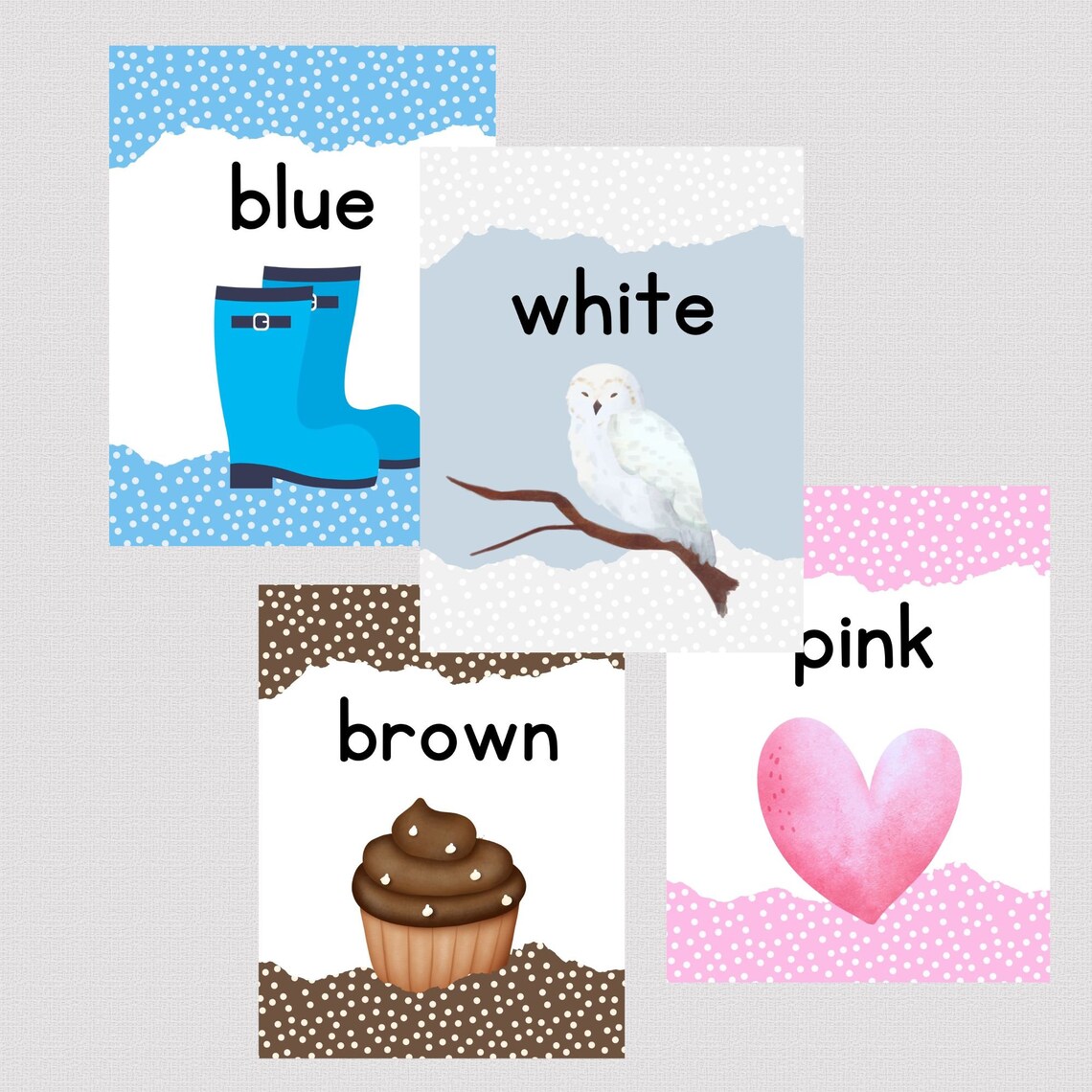 COLOR POSTERS for CLASSROOM Bright Polka Dot, Printable Color Wall ...