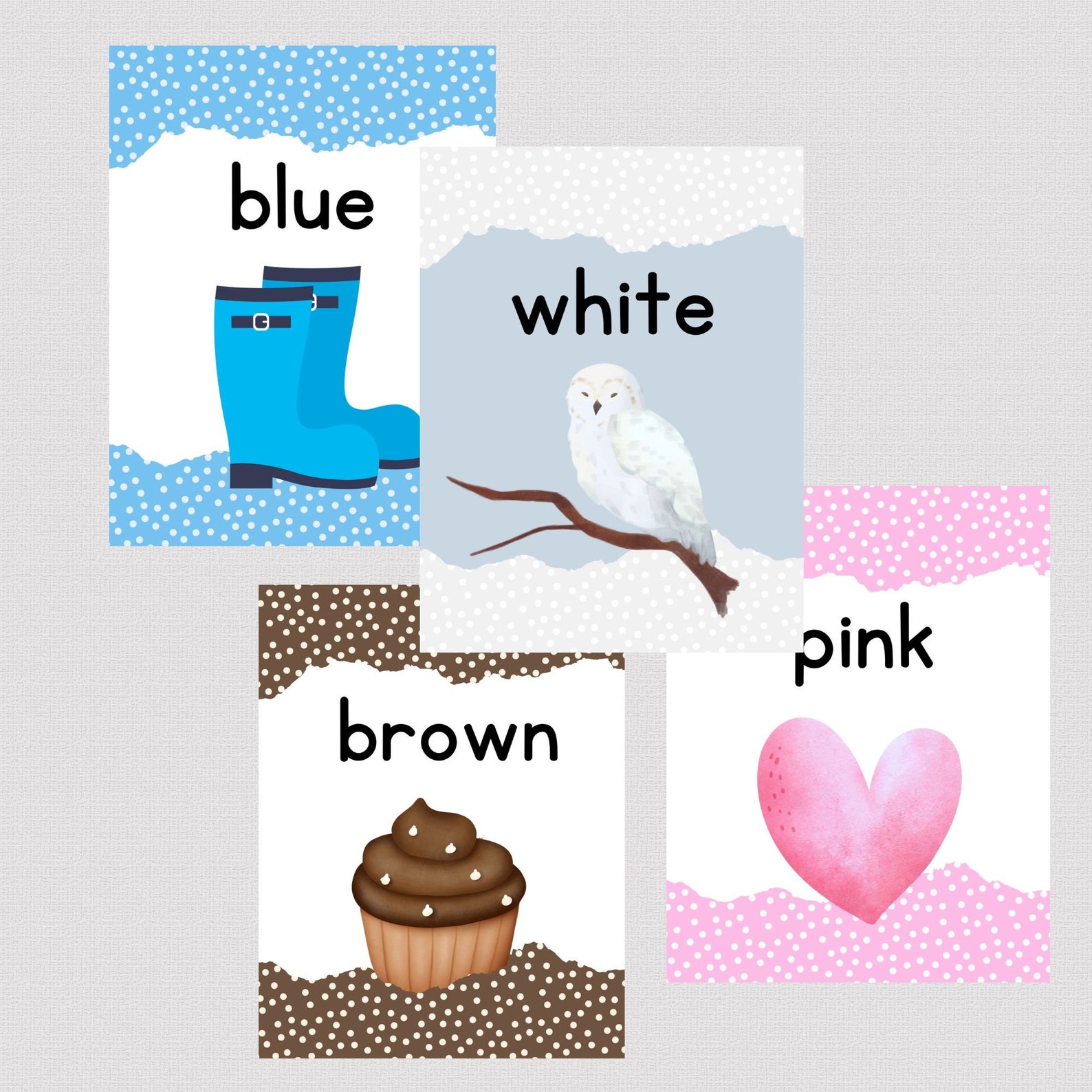 COLOR POSTERS for CLASSROOM Bright Polka Dot, Printable Color Wall ...