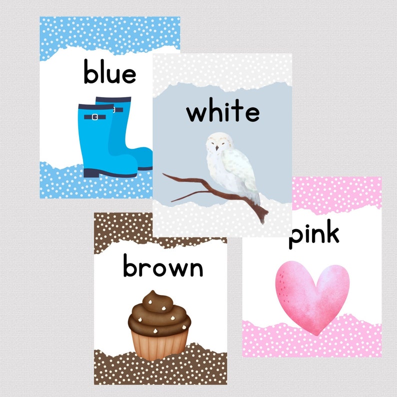 COLOR POSTERS for CLASSROOM Bright Polka Dot, Printable Color Wall ...